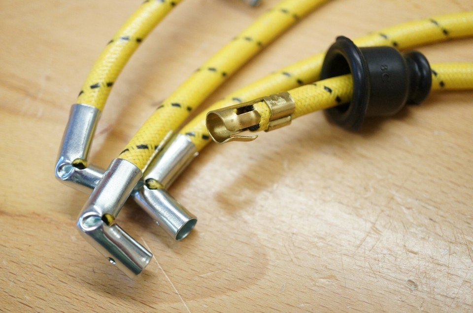 IH International Longstripe Cub Yellow Cloth Covered Copper Spark Plug ...