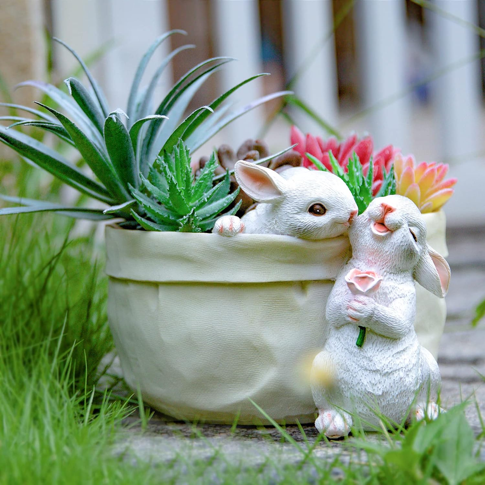 Rabbit Flower Pot Succulent Planter Garden Pots Decorative Flower Pot ...