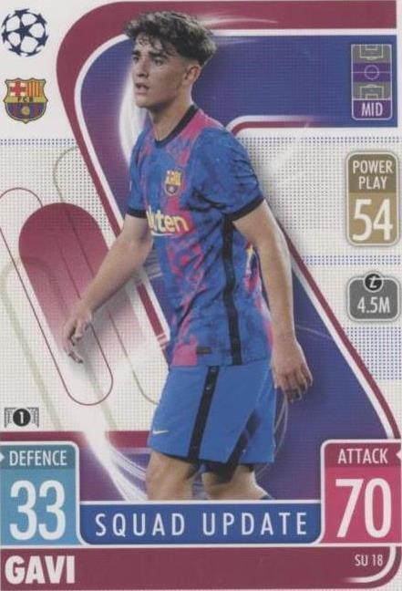 2021-22 Topps Match Attax UCL Extra - Squad Update Gavi #SU 18 (RC) for ...