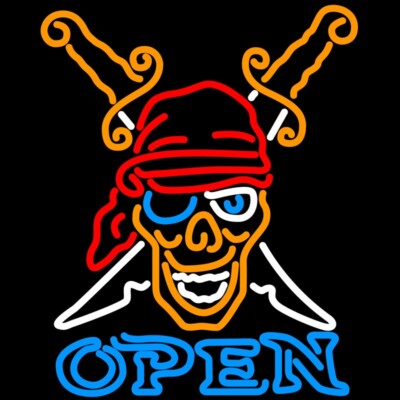 10" Vivid Tattoo Open Pirate Body Piercing LED Neon Sign Light Lamp ...