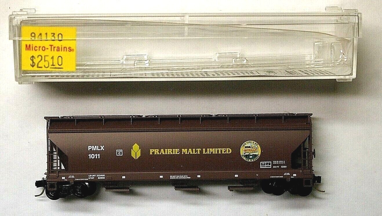 MTL Micro-Trains 94130 Biggar Prairie Malt PMLX 1011 3 bay covered ...