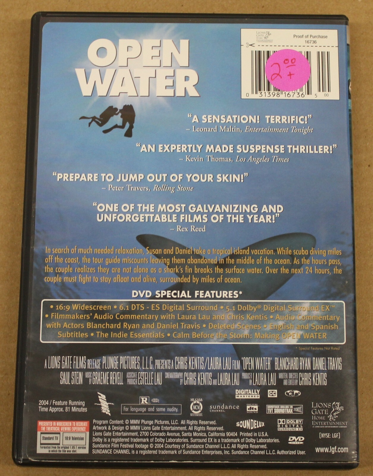 Open Water DVD Widescreen | eBay