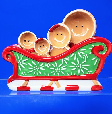 TEMP-TATIONS Set Of 4 GINGERBREAD MEASURING SPOONS & SLEIGH Hand ...