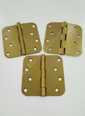 3 Steel Door Hinges 4"x4" 5/8"R US2D Zinc Dichromate Finish | eBay
