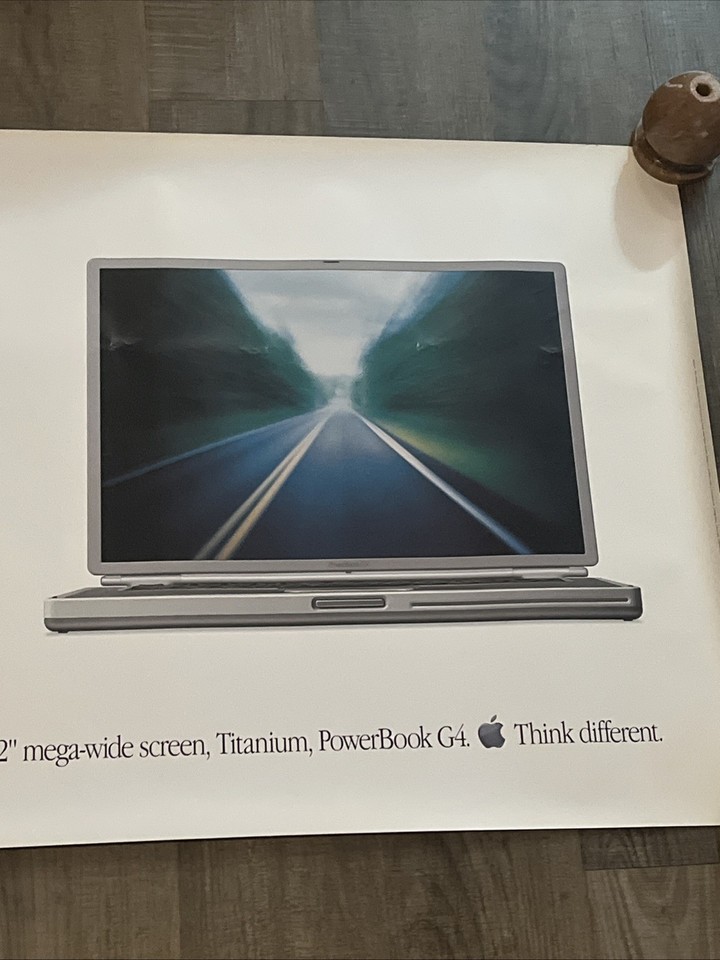 Vtg 2001 Apple Poster G4 PowerBook Think Different Promo 23''x40 ...