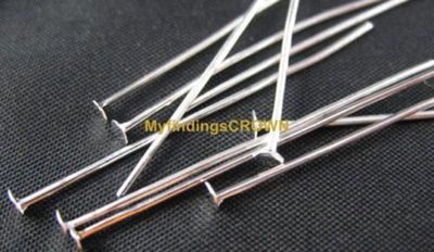 400 Pcs Silver plated HAED PIN findings 35 x 0.7mm W187 | eBay