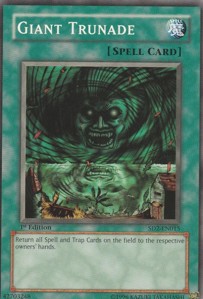 A1359 YUGIOH SPELL CARD GIANT TRUNADE SD2-EN015 | eBay