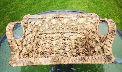 Natural Seagrass Sisal And Wire Tray Trug With Handles | eBay UK