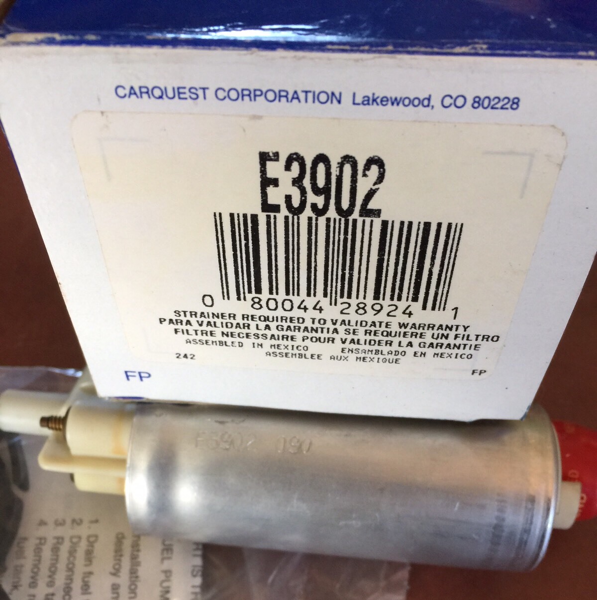 CARQUEST Fuel Pump E3902 / E219663 for sale online | eBay