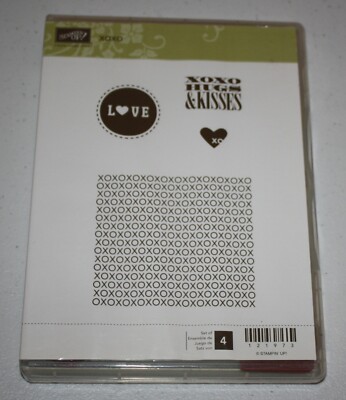 Stampin Up Retired Cling Acrylic XOXO Love Hugs Kisses Valentine Hearts ...