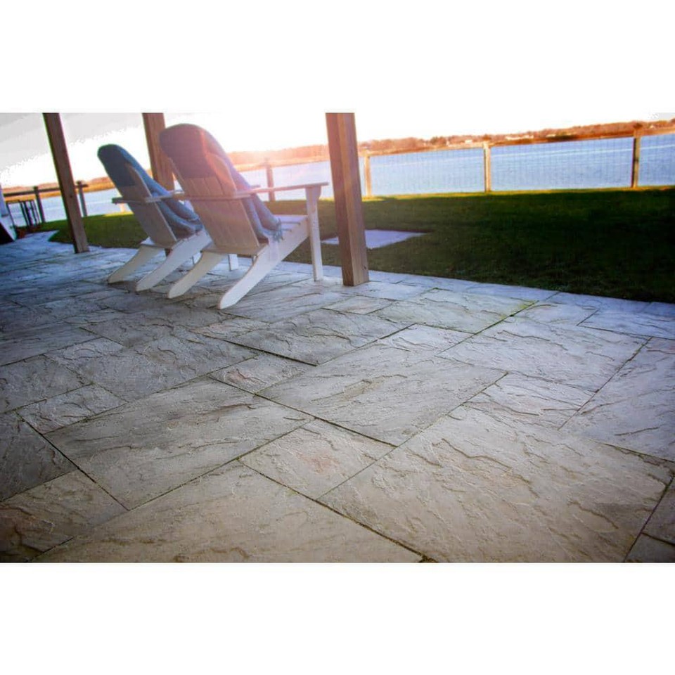 Nantucket Pavers Yorkstone Paver 12" x 24" and 24" x 24" Gray (18-Pcs ...
