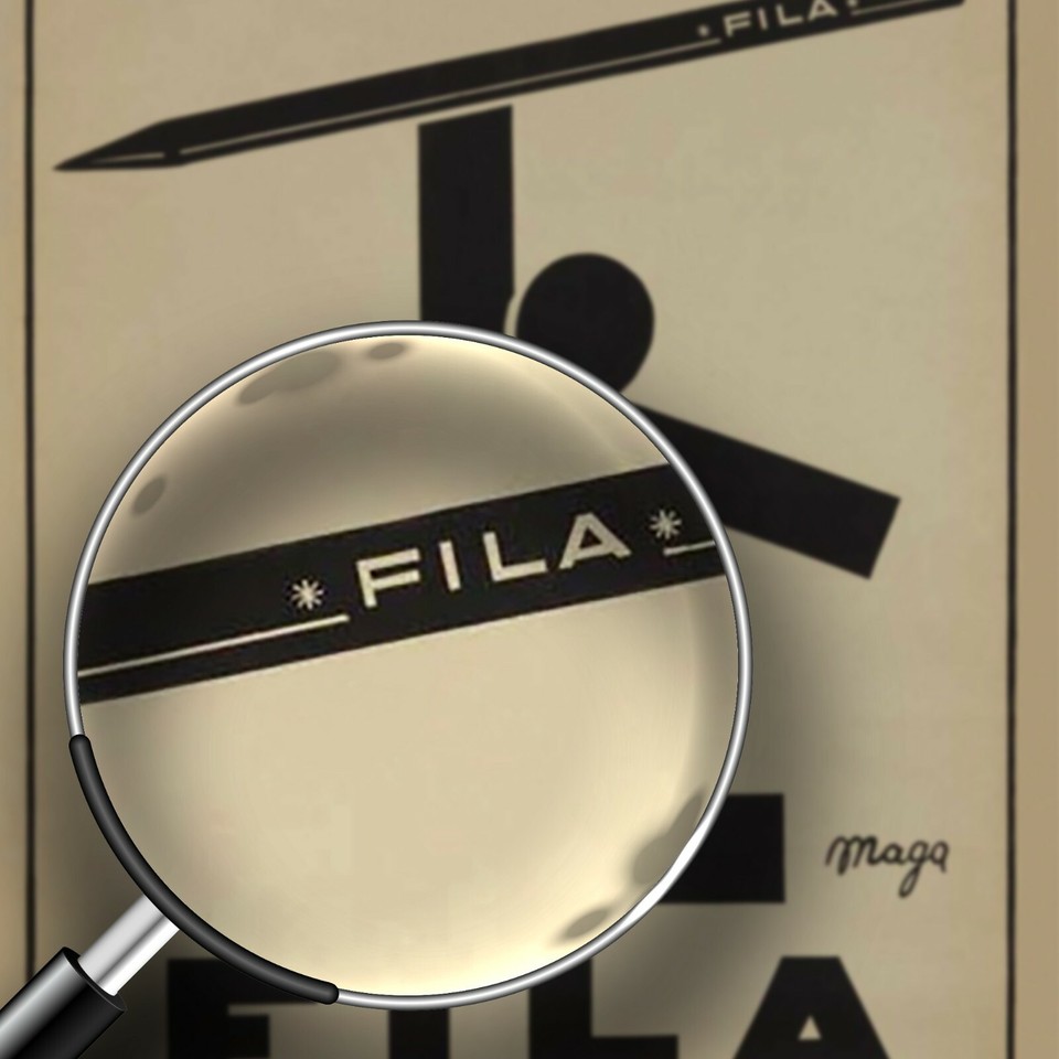 Author's Copy Vintage Fila Poster Drawing Graphite Pencil Italy | eBay UK