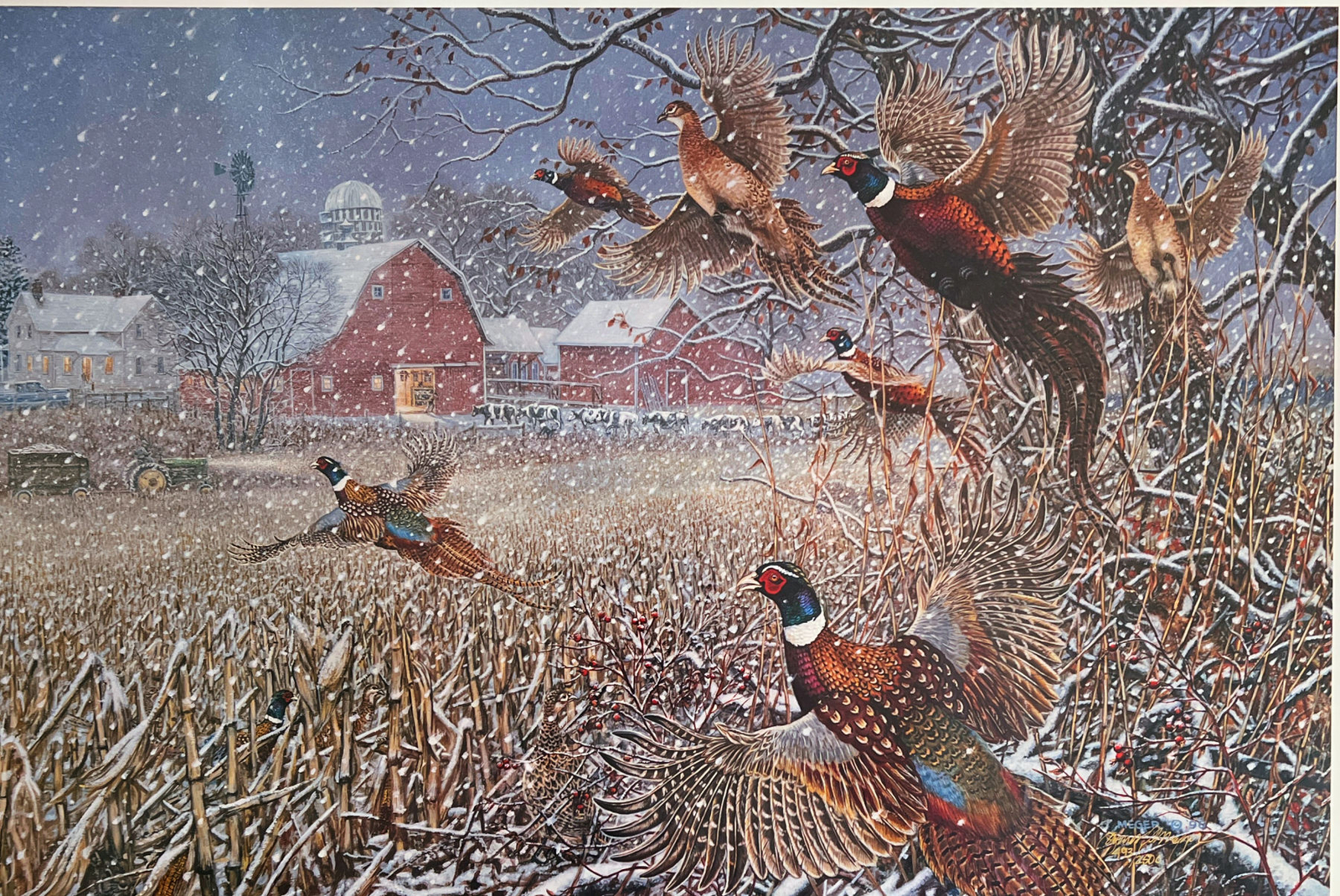 James Meger The Storm Pheasant farm Snow storm S/N Art Print 24 x 16 | eBay