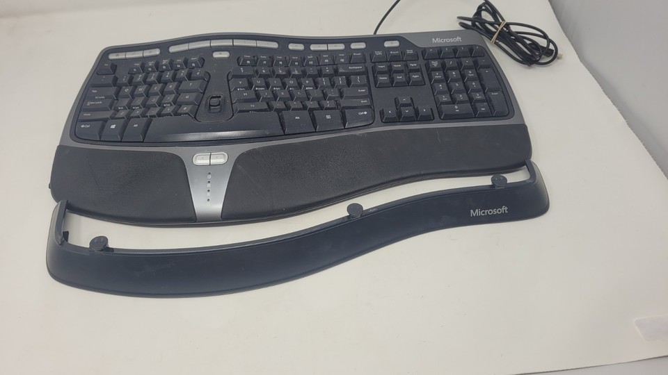 Microsoft Natural Ergonomic 4000 Keyboard Model 1048 + Palm Riser | eBay