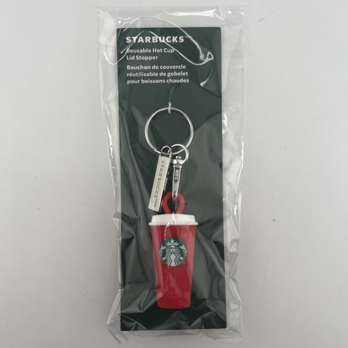 NEW! Starbucks Reusable Hot Cup Lid Stopper 2025 RED CUP Keychain Rare ...