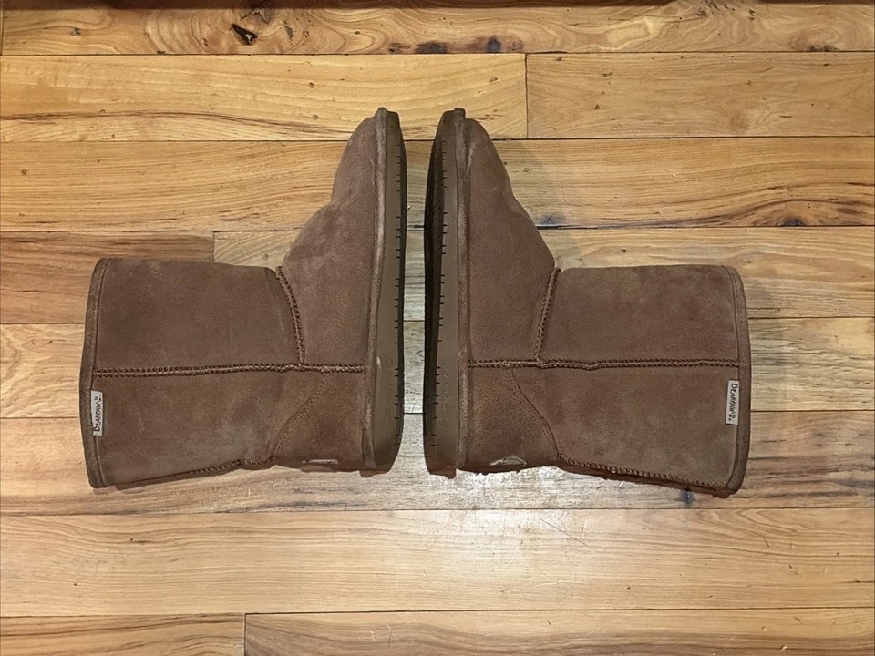 Bearpaw Emma Women's Size 9 Short Brown Suede Sheepskin Winter Cozy ...