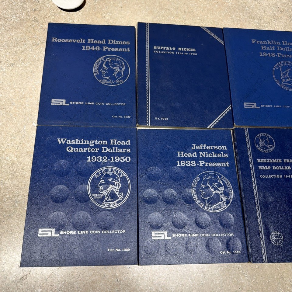 Lot of 9 Assorted Coin Collecting Albums Folders Empty - Whitman/Shore ...