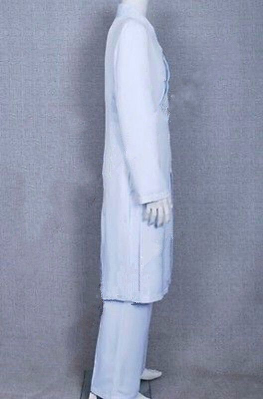 Tron Legacy Cosplay Kevin Flynn Clu Costume White Coat Pants Cape Whole ...