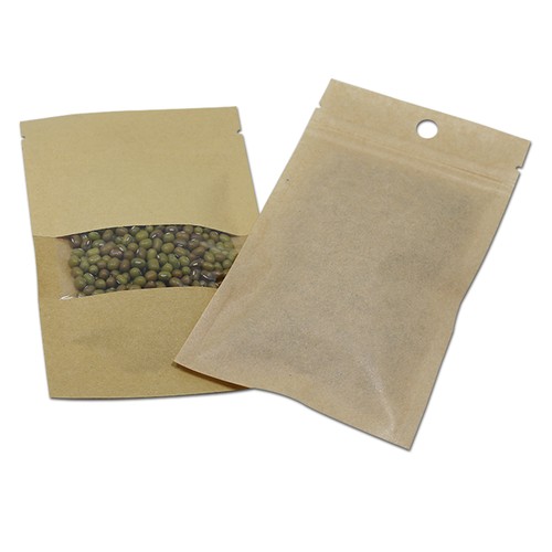 Resealable for Zip Kraft Paper Lock Bags Brown Plastic Retail Food Pack ...