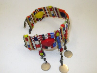 Vintage Authentic African Masai Maasai Beaded Arm Band Tribal Art Kenya ...