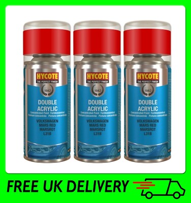 * Pack of 3 * Hycote VW Mars Red Acrylic Spray Paint 150 ml [XDVW503 ...
