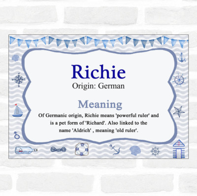 Richie Name Meaning Nautical Certificate | eBay UK