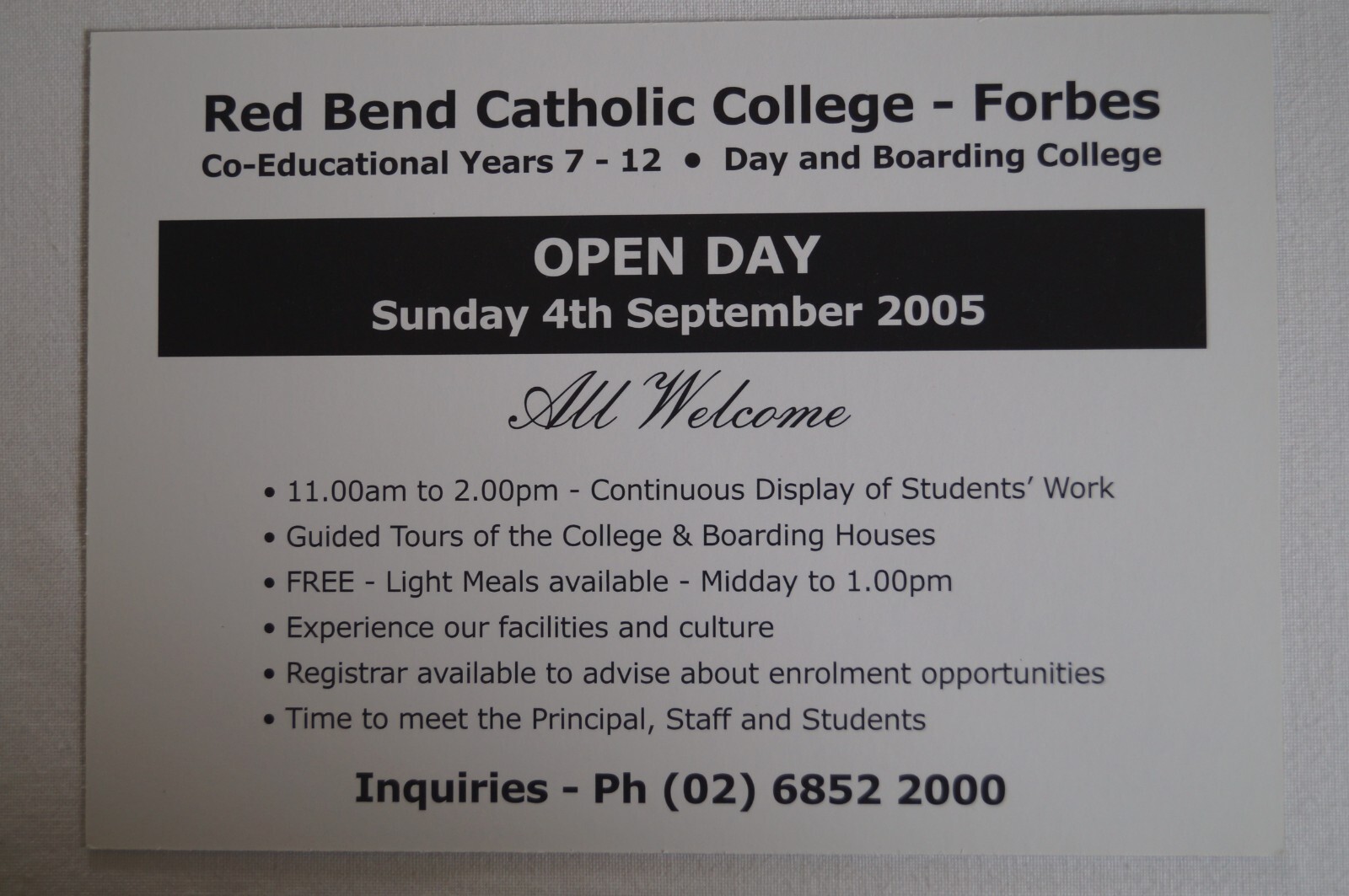Red Bend Catholic College Forbes New South Wales Australia Collectable ...