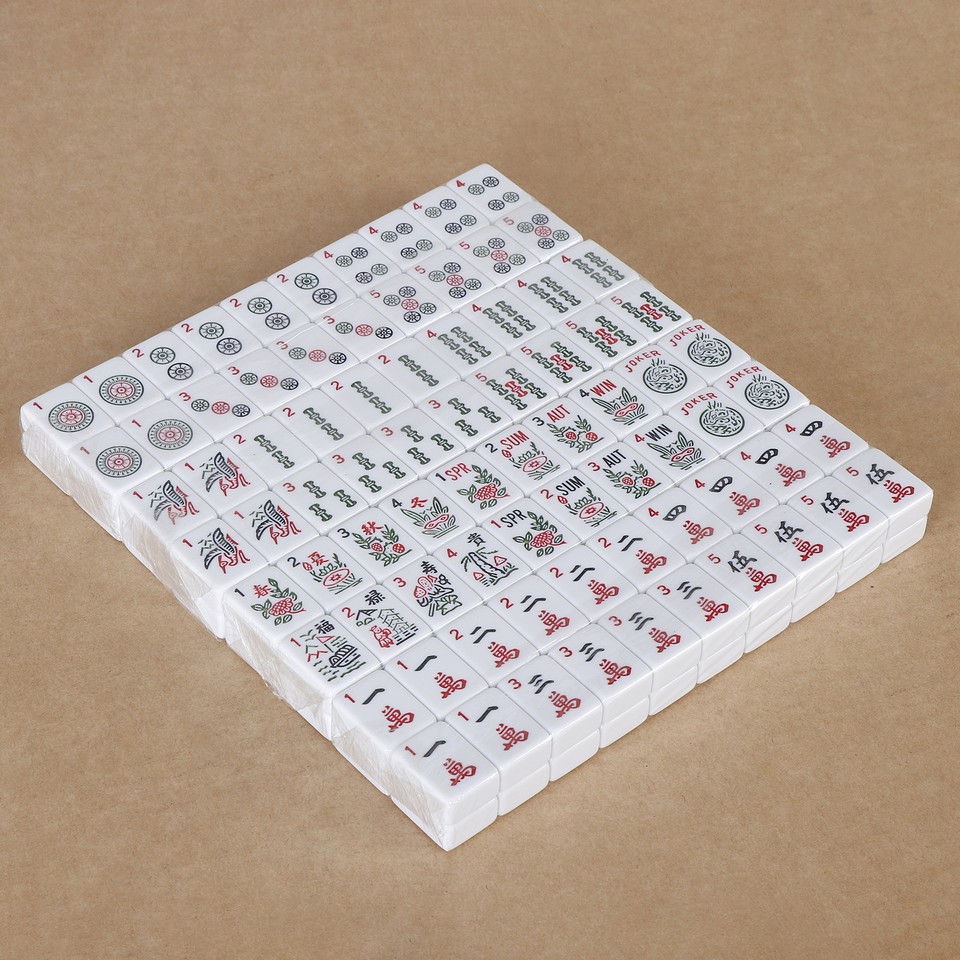 American Mahjong Set 166 Tiles 4 Colors Pushers/Racks Mahjong Set W ...