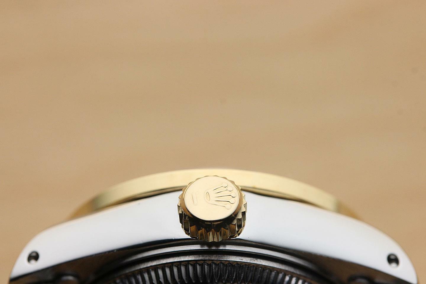 ROLEX LADIES DATEJUST FACTORY DIAL DIAMOND SAPPHIRE BEZEL 18K GOLD SS ...