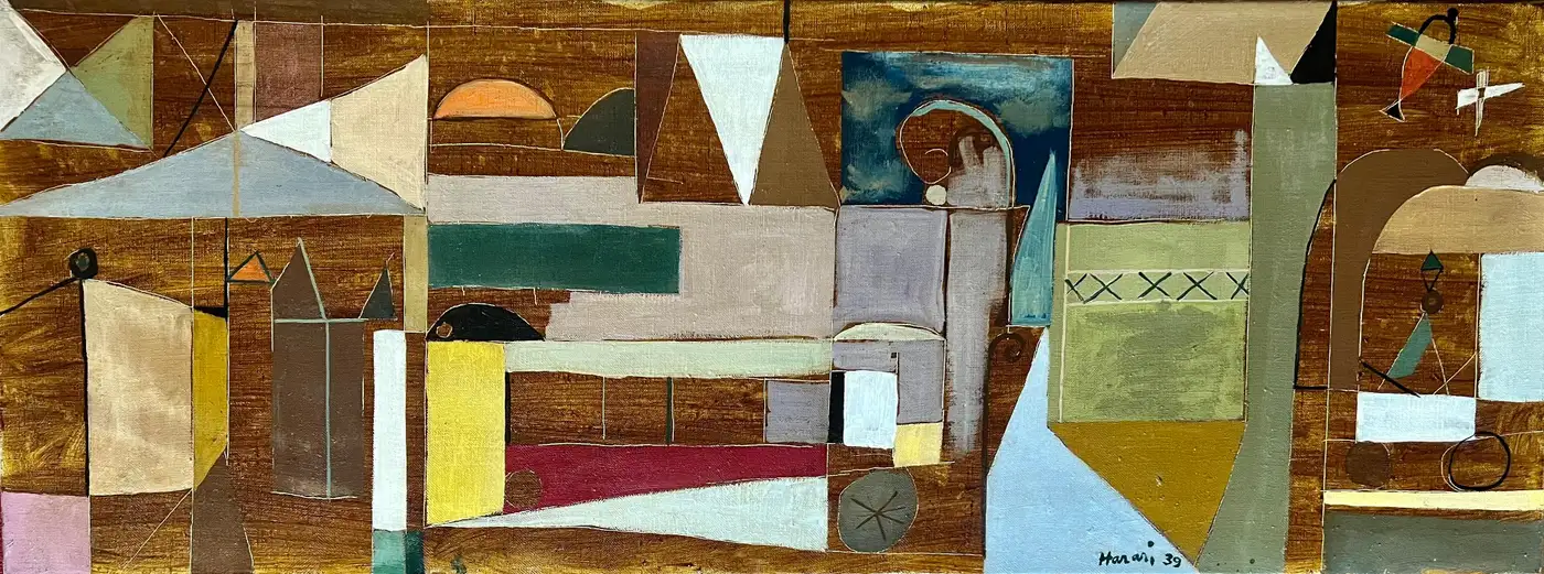 Hananiah Harari : Abstract Street : 1939 : Archival Quality Art Print ...