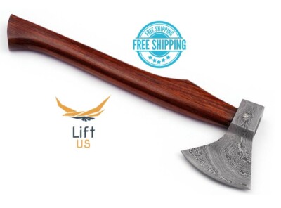 DAMASCUS STEEL AXE / TOMAHAWK HATCHET INTEGRAL VIKING THROWING with ...