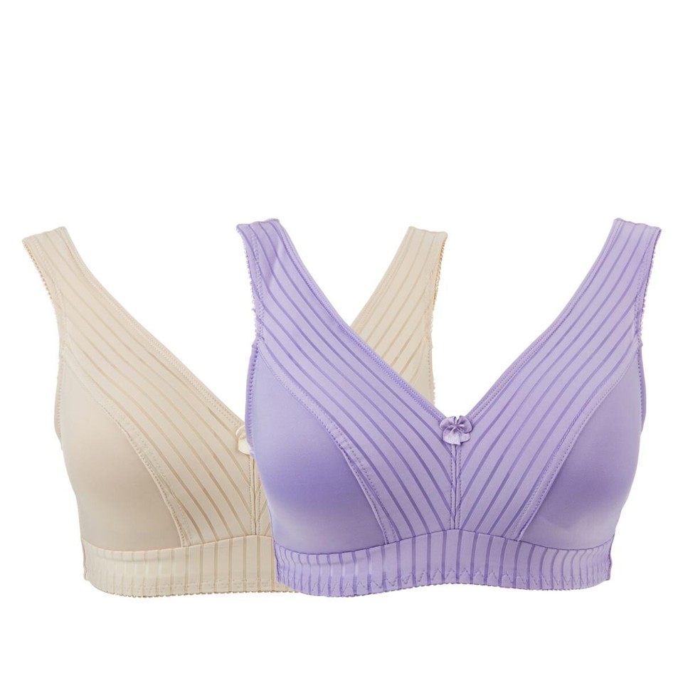 Rhonda Shear 2pk Striped"Curve Envy" Pin-Up Bra with Removable Pads 792 ...