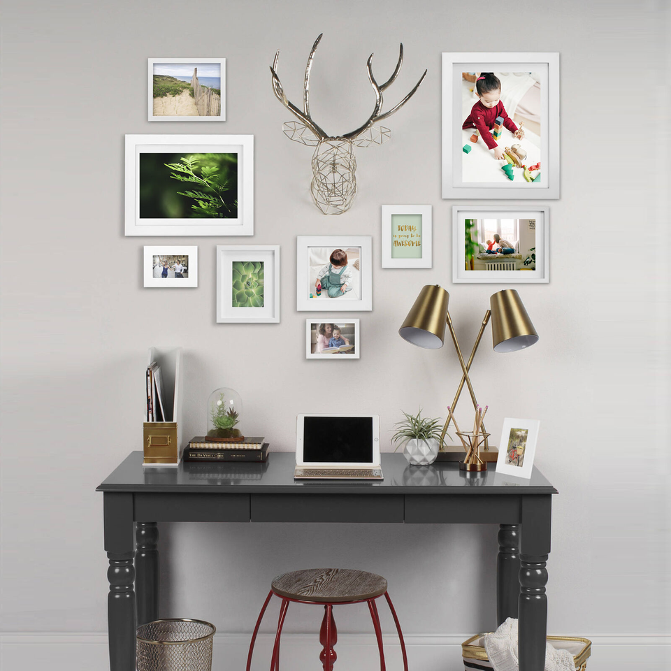 4x6 8x10 11x14 12x16 Wood Photo Frame Set Wall Mount Tabletop Poster ...