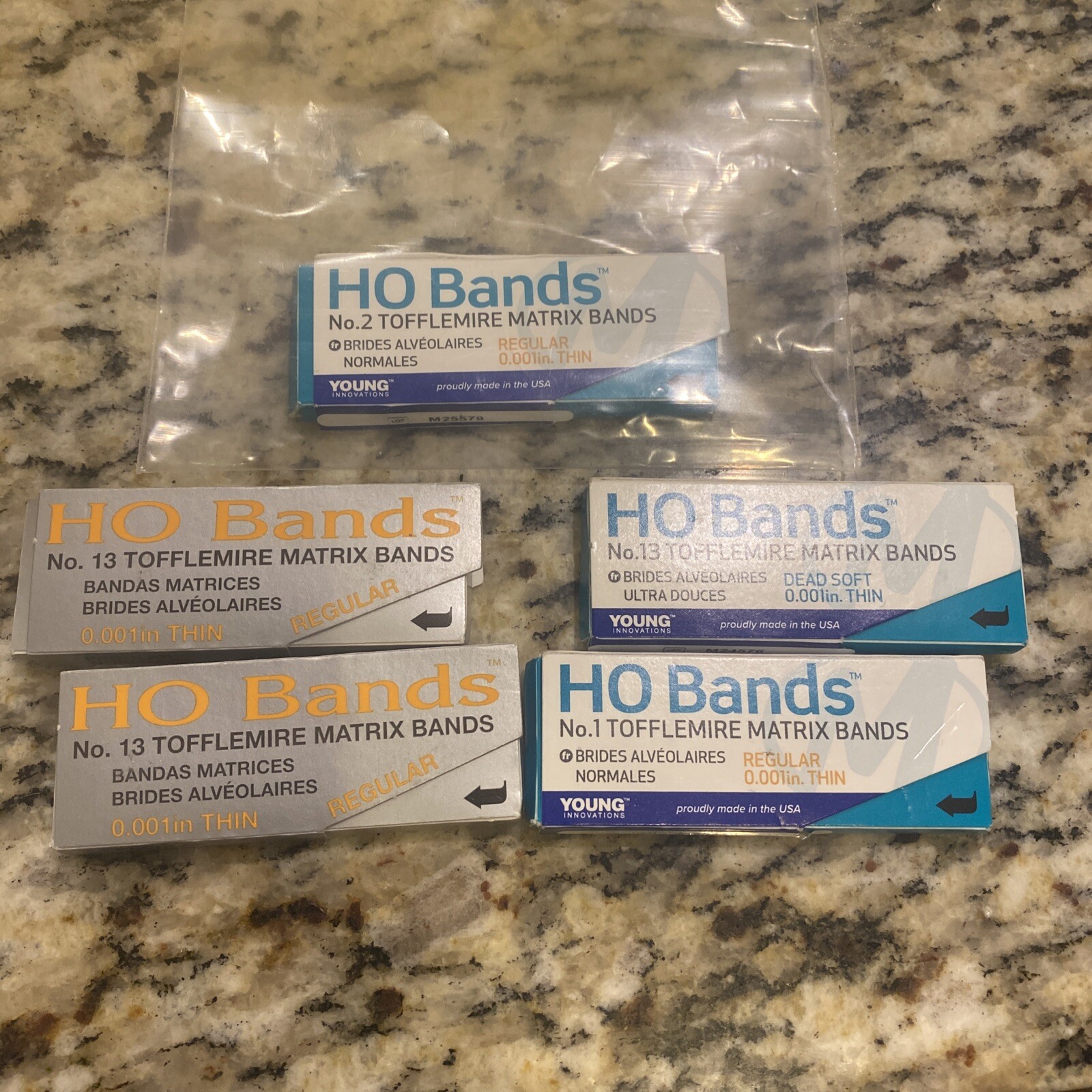HO Bands Lot - NO.13 & NO.2 Regular .001 Thin - Tofflemire Matrix Bands ...