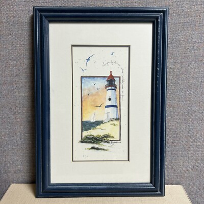 Vintage D. Morgan Lighthouse Framed Matted Prints 16” H X 11” L, 1996 ...