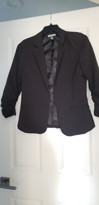 FREE HUG NORDSTROM Blazer Women's Sz M Open Front Jacket Stretch Lined ...