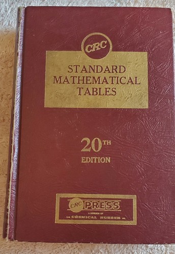 CRC Standard Mathematical Tables 20th Edition (1972) By William H ...