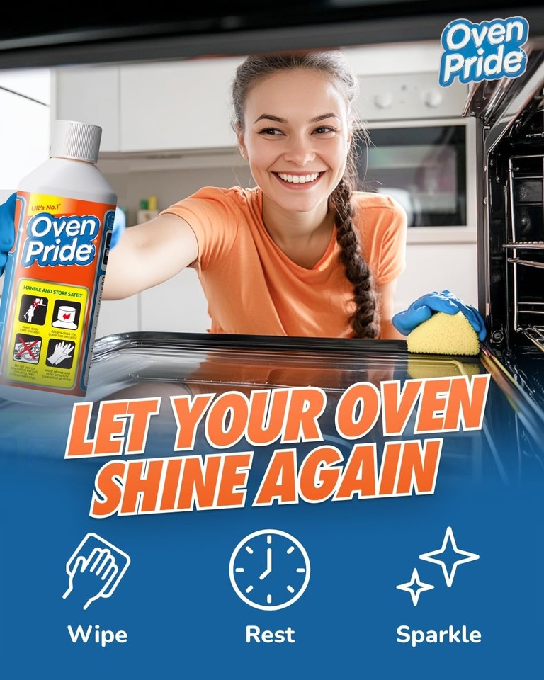 2 X OVEN PRIDE COMPLETE OVEN DEEP CLEANER 500ML INCLUDES BAG CLEANING ...