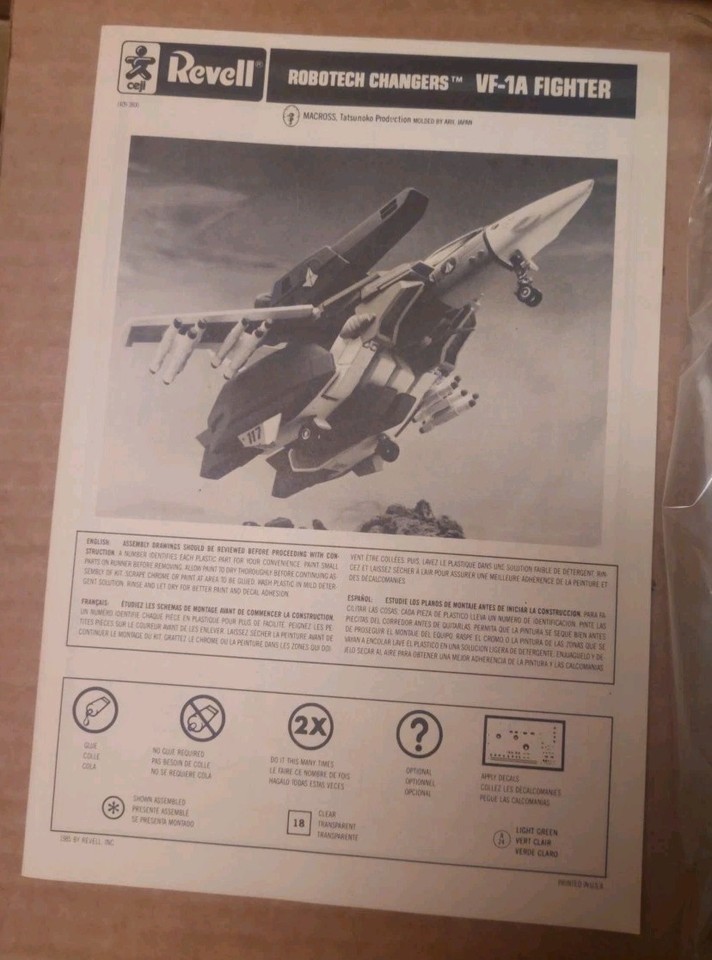 Vintage Robotech Changers VF-1 Fighter Model Revell from Macross ...