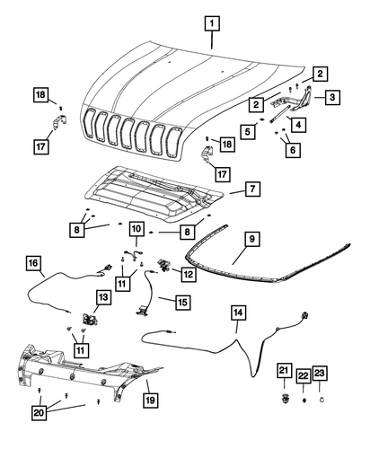 2014-18 JEEP CHEROKEE SECONDARY HOOD RELEASE HANDLE OEM 68143167AB | eBay