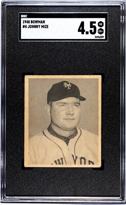1948 Bowman JOHNNY MIZE ROOKIE New York Giants #4 SGC 4.5 VG/EX+ ...