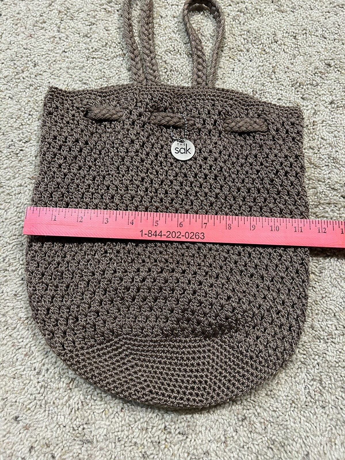 THE SAK Crochet Drawstring Bucket Backpack Slingback … - Gem