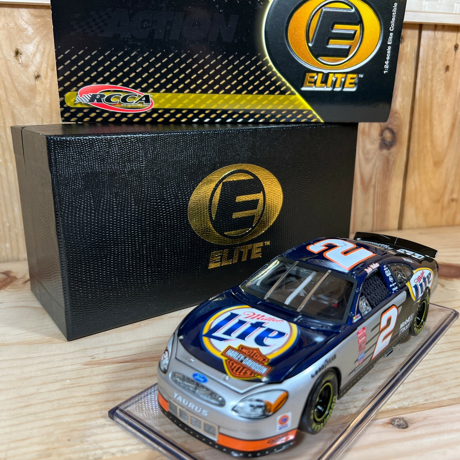 Rusty Wallace #2 Miller Lite Harley Davidson Ford ELITE 1:24 Diecast ...