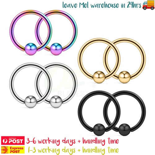 8PCS Surgical Steel Captive Bead Rings for Piercings | eBay Australia