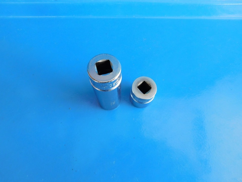 USED,SNAP ON 3/8 IN. DR.,"18mm" SHORT & DEEP SOCKETS,LOT OF 2, #'FSM18 ...