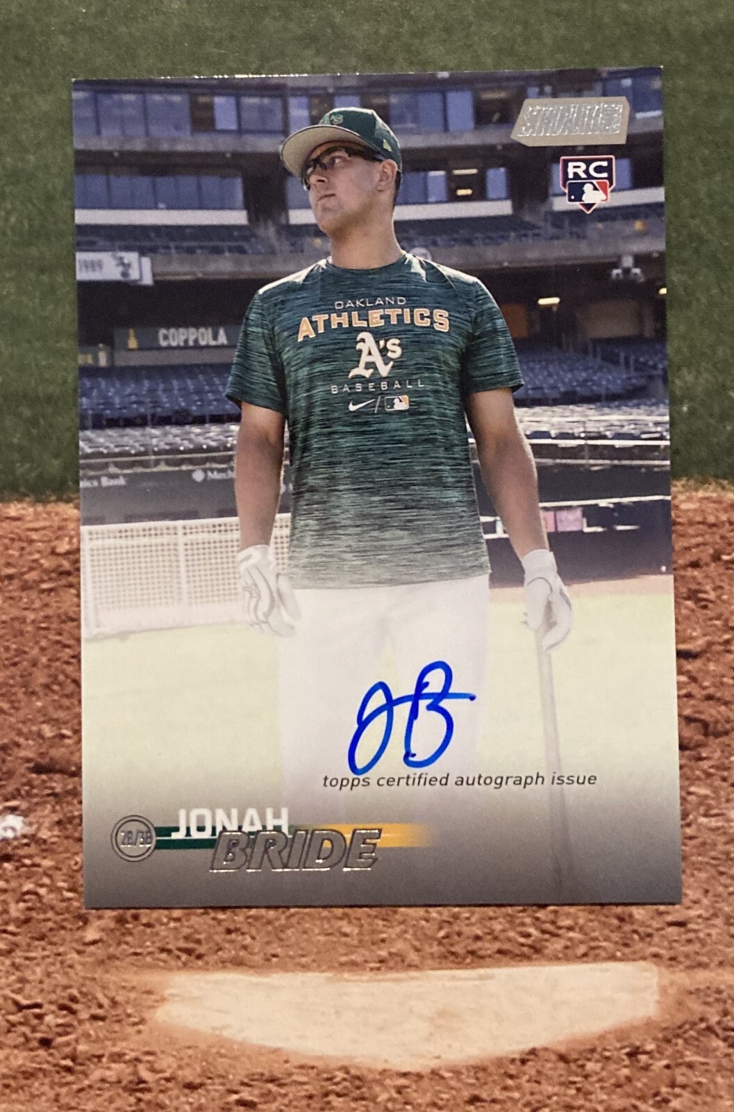 2023 Topps Stadium Club Jonah Bride On-Card Auto RC SCBA-JBD Athletics ...