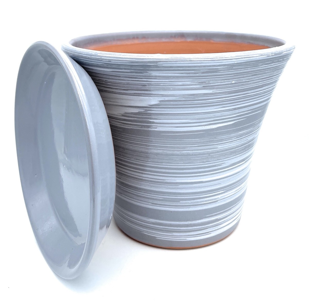 Glazed Ceramic Flower Pots Grey' Bee Pots Glazed Frost Proof Planters