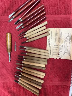 Lot of 26 Vintage Wood Carving Hand Tools | eBay