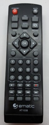 EMATIC AT103B - Digital TV Tuner Converter Box Remote Control | eBay