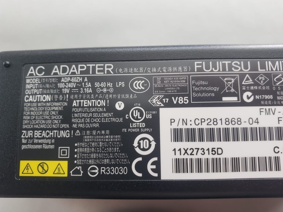 NEW Genuine Fujitsu 19V 3.16A 60W LifeBook P770 AC Adapter Charger ADP ...